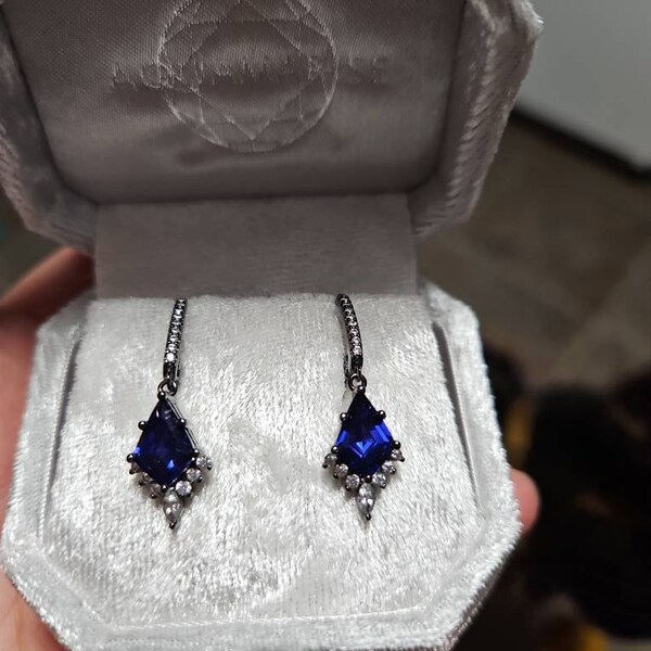 Orion Nebula Earrings Black, Dangle Drop, Black Rhodium Outer Space ...