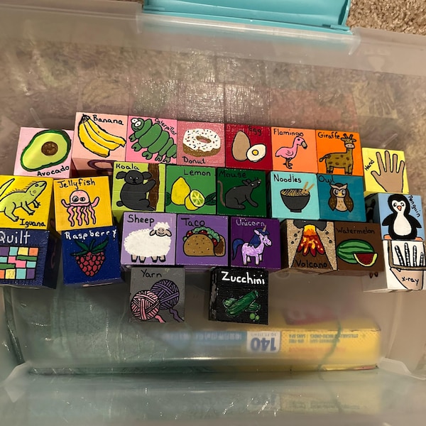 Hand Painted ABC Blocks (one of a Kind) - Etsy