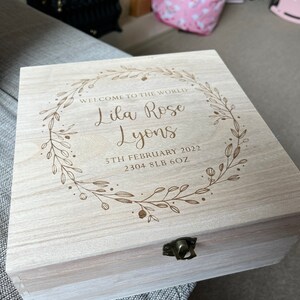 Personalised Wooden Baby Box Engraved Baby Box Baby Memory - Etsy
