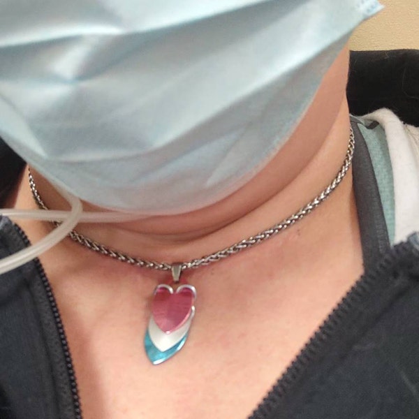 Transgender Pride Pendant Necklace, Chainmail Scale Pendant, Trans ...