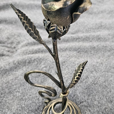 Hand Forged Iron Rose Romantic Metal Gift of Everlasting Love 6th ...