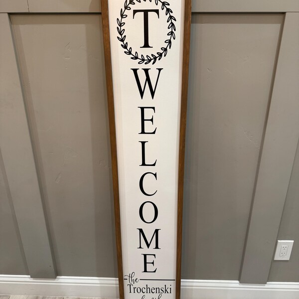 Porch Sign, Heart Welcome Sign, Front Door Sign, Vertical Welcome Sign ...