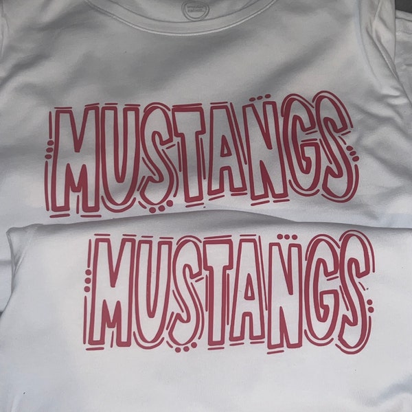 MUSTANGS - Doodle Letters Transparent Background - Sublimation PNG and ...