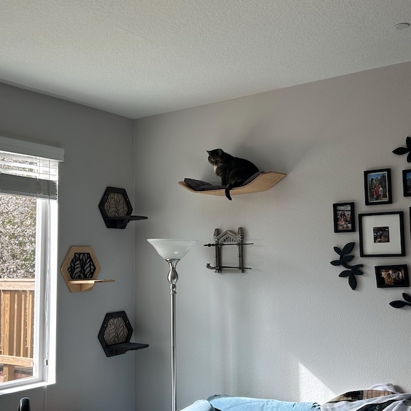 Hexagon Honeycomb Cat Shelves - Stylish Wall-mounted Furniture for Your ...