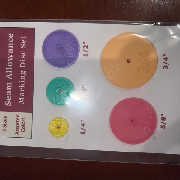 Pastel Multi Color Seam Allowance Disc Set - 6 Sizes Included 1/4" to 1 ...