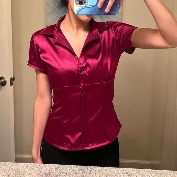 Taillierte Bluse Schnittmuster | Button Up Bluse Schnittmuster | Größen ...