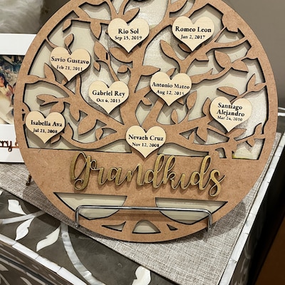 SVG Laser Cut File Grandkids Family Tree / Glowforge Tested - Etsy