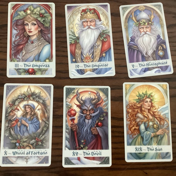 Christmas Tarot Deck. Vintage Tarot Cards - Etsy