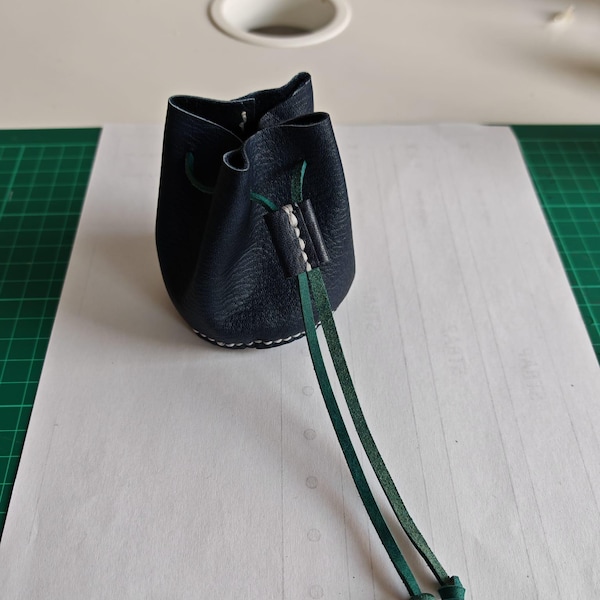 Leather Micro Drawstring Pouch Pattern. Template, DIY PDF Download With ...