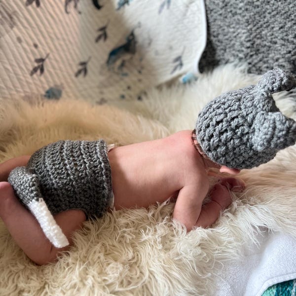 Baby Wolf Outfit, Newborn Wolf Diaper Cover Set, Baby Wolf Hat, Newborn ...