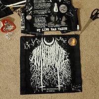 Mother Nature Black Metal BACK PATCH Huge Punk Diy Vegan Pro Tree Anti ...