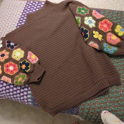 Crochet Pattern, Crochet African Flower Sweater PDF Pattern, Chunky ...