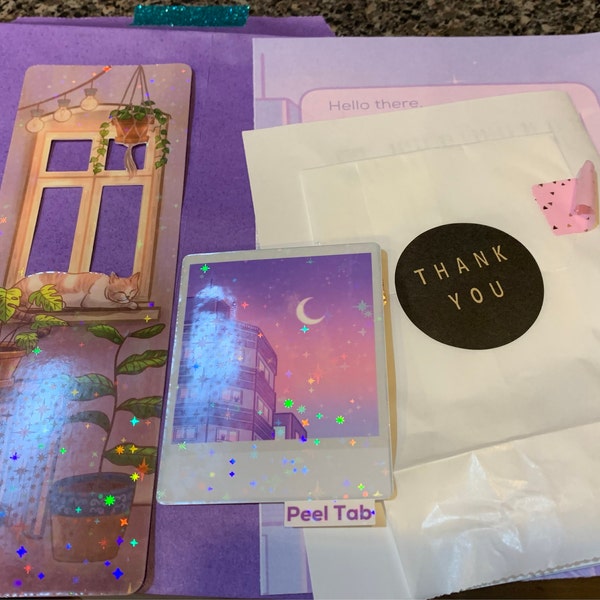 Holographic Aesthetic Sticker: Lofi Sky | Polaroid Stickers | for ...