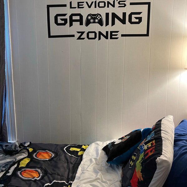 Gaming Zone Video Game Controller Wall Decal, Gaming Room Decor, Vinyl ...