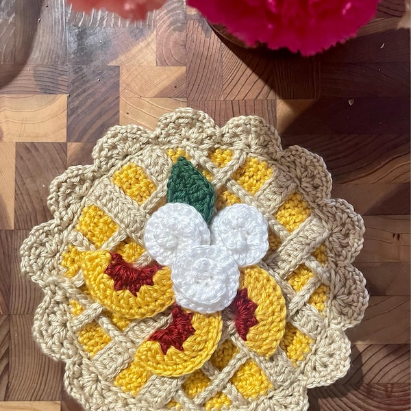 Blueberry Pie Potholder Crochet Pattern, Thanksgiving Pie Hot Pad ...