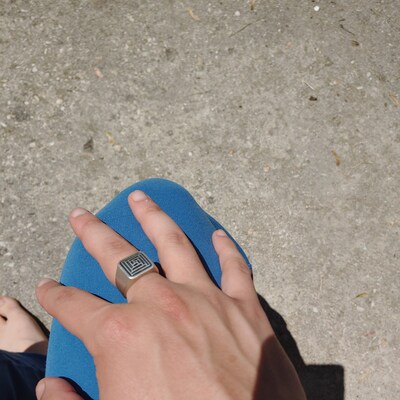 Mens Square Ring/ Men Silver Ring/ Signet Ring Men/ Silver Men Signet ...