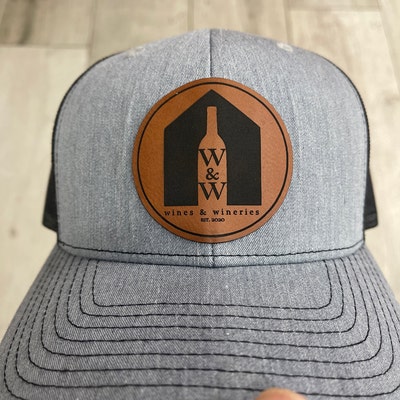 6 Custom Leather Patch Hats, Logo Hats, Laser Engraved Leather Patch ...