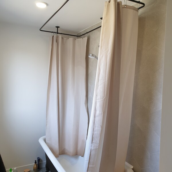 Rectangle Shaped 360 Degrees Shower Curtain Rod for Bathroom, Fitting ...