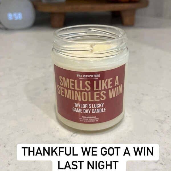 Personalized Smells Like A Sooners Win Candle, Custom Oklahoma Candle ...