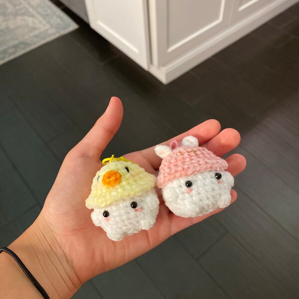 Crochet Cute Themed Animal Mushroom Chunky Keychain, Amigurumi Mini ...