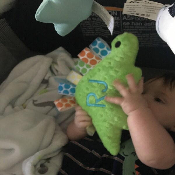 Dinosaur/lime Green Dinosaur Loopy Toy/minky Toy/dinosaur/dino/stuffed ...