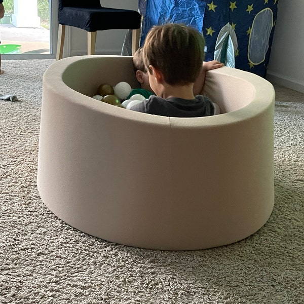 Beige Ball-pit Round +200 Balls Included Baby Foam Round Ball Pit, Ball ...