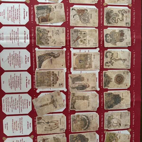 Lenormand Learning Card Set for Beginners and Advanced 8x4+4 Easy to ...