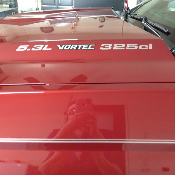 5.3L Vortec Three Colored Hood Decals : Fits Chevrolet Silverado GMC ...