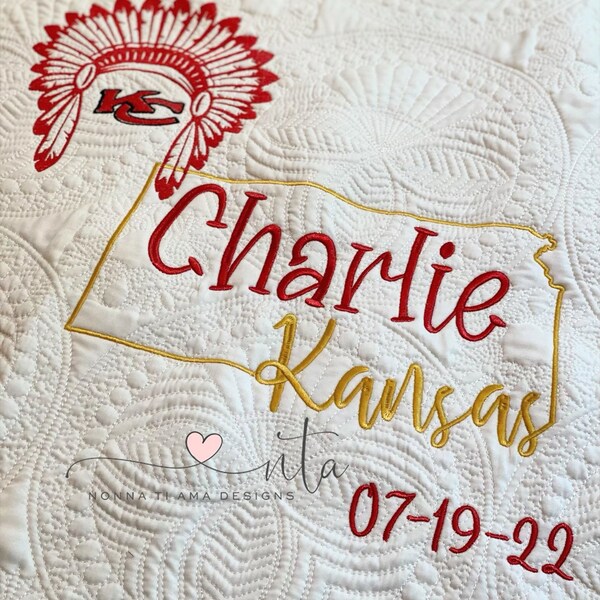 Kansas State Map - Machine Embroidery Design, Kansas Map Outline ...