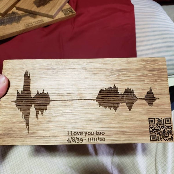 Soundwave Art With Qr-code, Voice Memorial With Qr-code Personalized ...