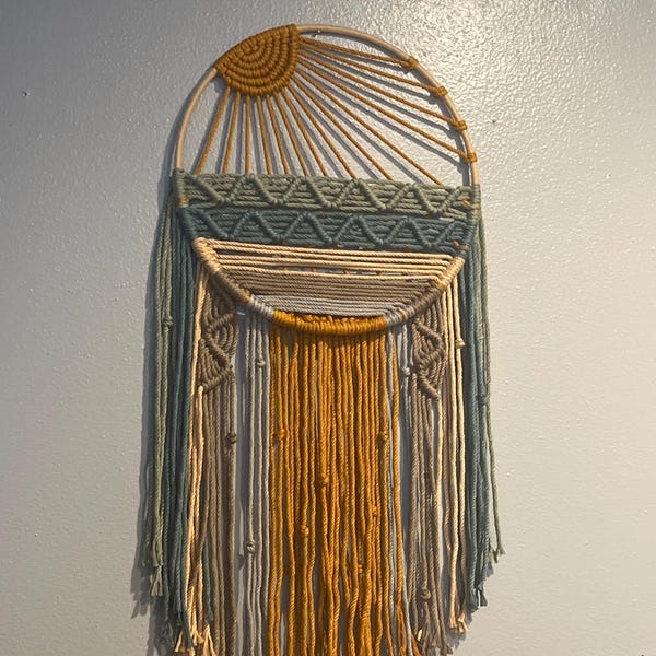 Rainbow Wall Hanging, Macrame Sun Rainbow Cloud Wall Décor, Boho ...