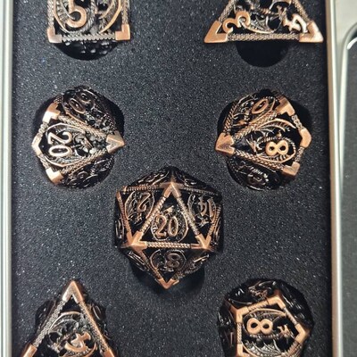 Dnd Dragon D20 Metal Polyhedral RPG Drip Blood D6 Hollow Dragon D and D ...