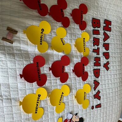 NEW ITEM Mickey Mouse Birthday Chart Disney Classroom - Etsy