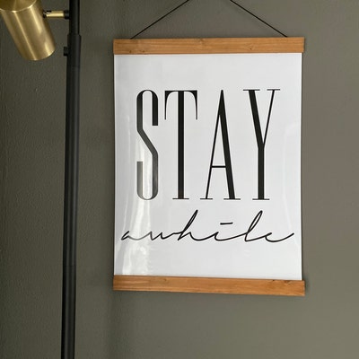 Stay Awhile Printable Wall Art, Stay Awhile Sign,scandinavian Print ...