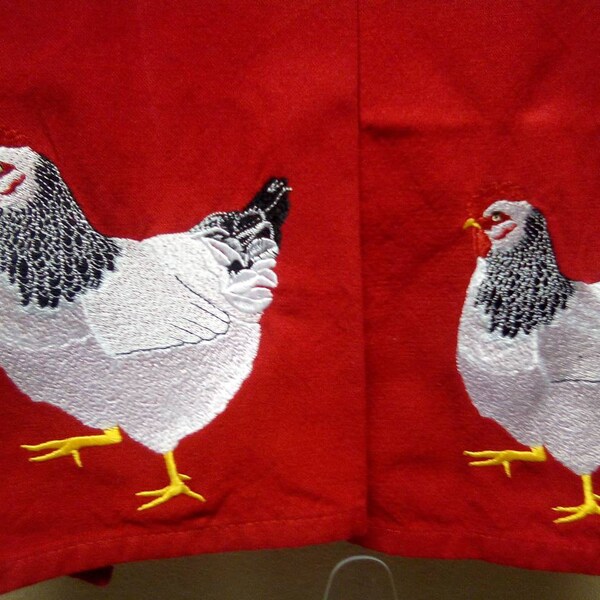 Hen Fluffy Chicken Kitchen Towel Cute Tea Towel Farmhouse Embroidered ...