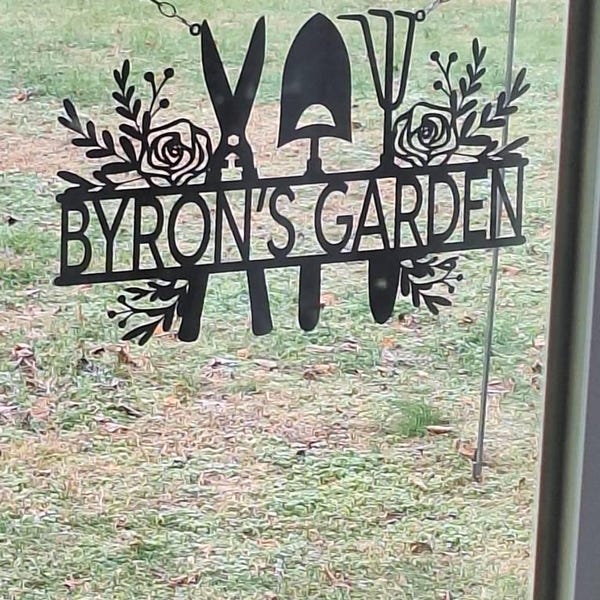 Custom Metal Garden Sign, Customizable, Rose Garden Sign, Garden or ...