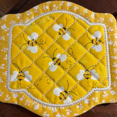 HEART Patchwork Cute Mug Rug Coaster 5 X 5 Whimsical Quilted ...