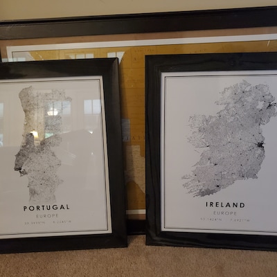 Portugal Country Map Print Poster Canvas Portugal Country Road Map ...