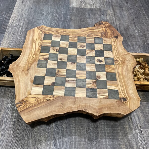 Amazing Olive Wood Chess Board 18 X 18 With 32 Hand-crafted Chess ...