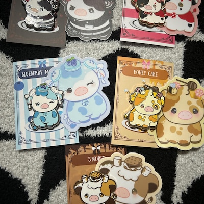 12 Birth Month Cow Stickers, Cute Cow Stickers, Waterproof Water Bottle ...
