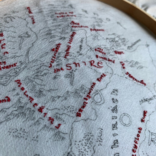 The Shire - Lord of the Rings Tolkien Map PDF Embroidery Pattern - Etsy