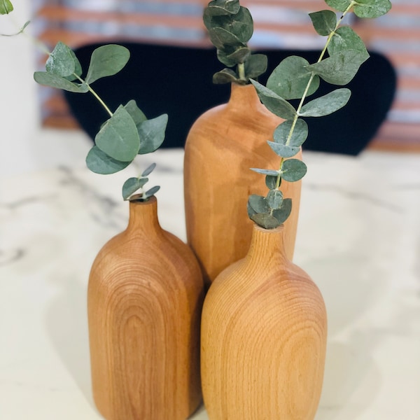 Minimalist Vase Sets - Flower Vase - New Home Gift - Handmade Wooden ...