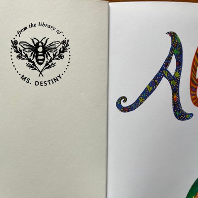 From the Library of Stamp Book Stamp Personalized Bee Ex Libris Stamp ...