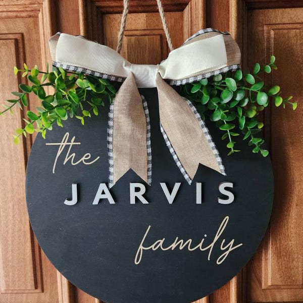 Personalized Family Door Sign, Welcome Door Name Hanger, Front Door ...