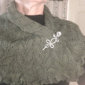 Celtic Shawl Pin, Double Crossed Loops Aluminum Hair Pin, Sweater Clip ...