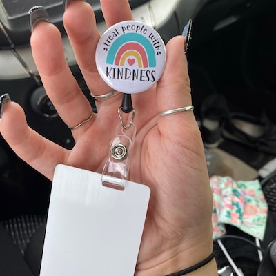 Treat People With Kindness/be Kind/kindness/badge Holder/badge - Etsy