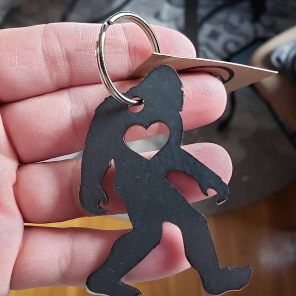 Yeti Bigfoot Sasquatch Rustic Steel Metal Key Chain and Bottle Opener ...