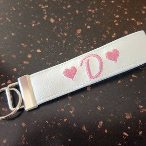 Monogrammed Fabric Key Fob / Personalized Wristlet Keychain / - Etsy
