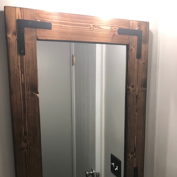 RUSTIC DISTRESSED Mirror, Farmhouse Mirror, Wood Mirror, Bathroom ...