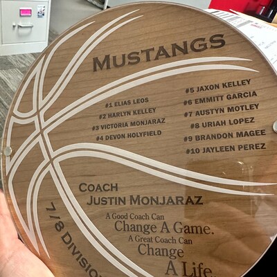Custom Acrylic and Wood Soccer Coach Plaque With Coach and Players ...